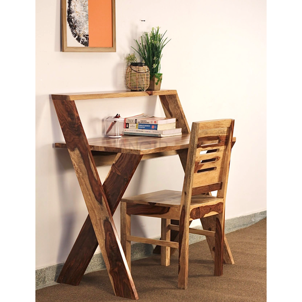 Sleeker Solid Wood Study Table - Cross Leg & Designer Computer Table