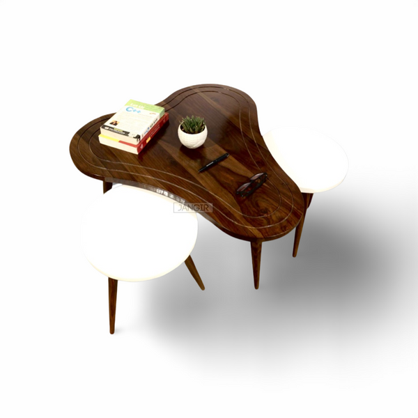 Designer Coffee Table With Stools | Wooden Center Table in Bangalore